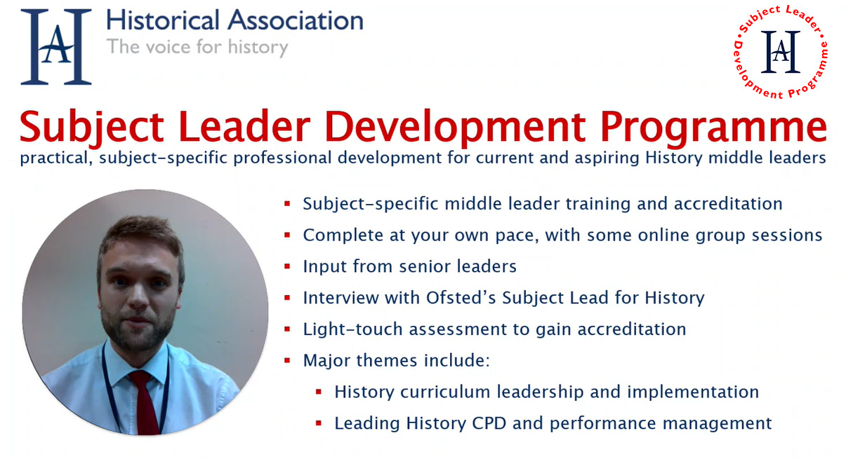 Subject Leader Development Programme / Historical Association