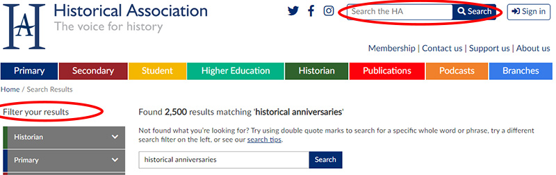Search tips / About Us / Historical Association