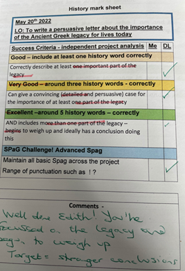 Assessing learning and progression in history / Guidance for Trainee ...